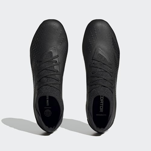 adidas Unisex Predator Accuracy.3 Firm Ground Soccer Shoe, Black/Black/White, 11 US Men