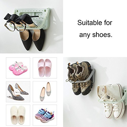 Laugh Cat 4 Pack Hanging Plastic Shoe Rack Wall Mount Creative Folding Organizer Camper Shoes Storage Shelf Adhesive Shoe Holder For Door