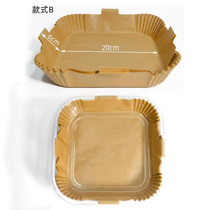 Air Fryer Disposable Paper Liner,100pcs Airfryer Parchment Paper Liners Square Non-stick 8inch Baking Paper for Air Fryer 5-8QT