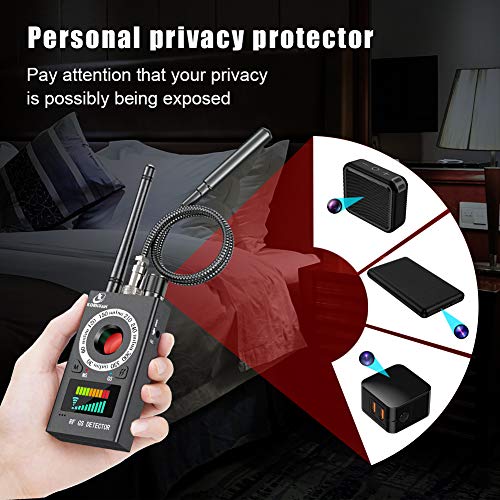 Anti Spy Detector, RF Detector & Camera Finder, Bug Detector, Upgraded RF Signal Detector, KORKUAN GSM Tracking Device for Wireless Audio Bug Hidden Camera Detector ¡