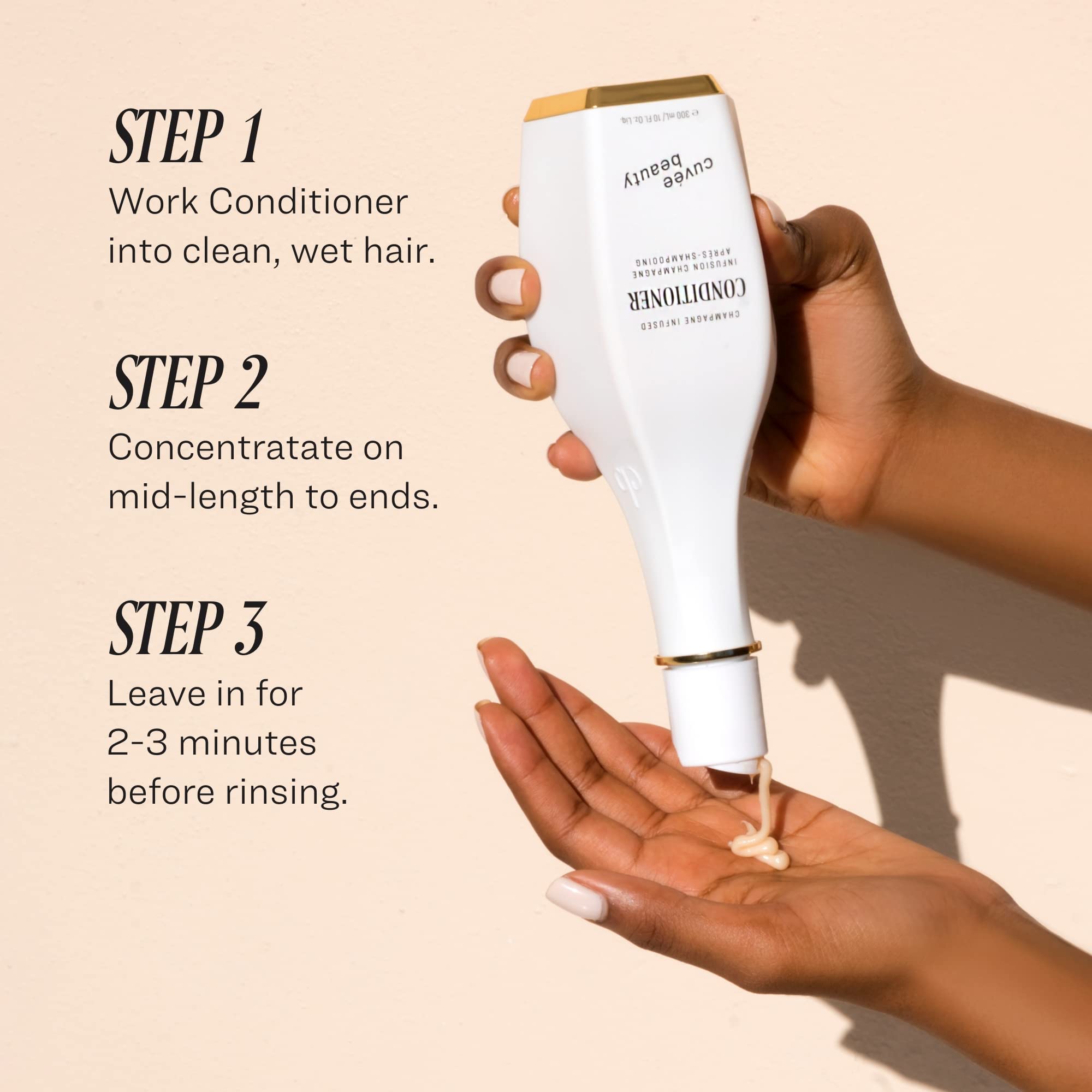 Cuvee Conditioner - 1.7 fl oz Travel Size - Softens, Strengthens, Hydrates & Protects Hair - Includes Hyaluronic Acid - Champagne-Infused Formula with Resveratrol & Ceramides - Color Safe