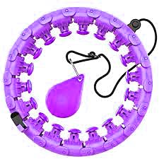 A Game - Weighted Hoola Hoop - 24 Detachable Knots for Youth, Adult - Exercise and Massage 2 in 1 Slimming Tool (Purple)