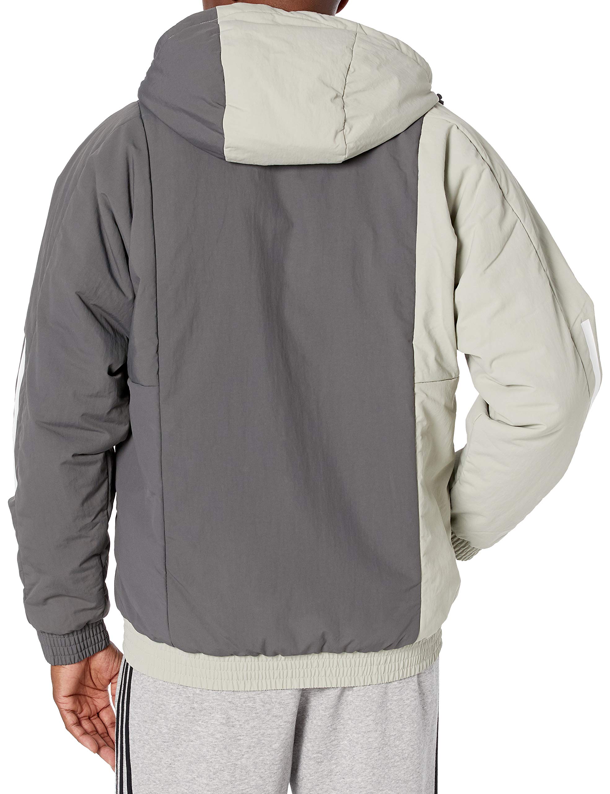 adidas Outdoor mens Back to School Hooded Jacket Grey /Metal Grey/White X-Large