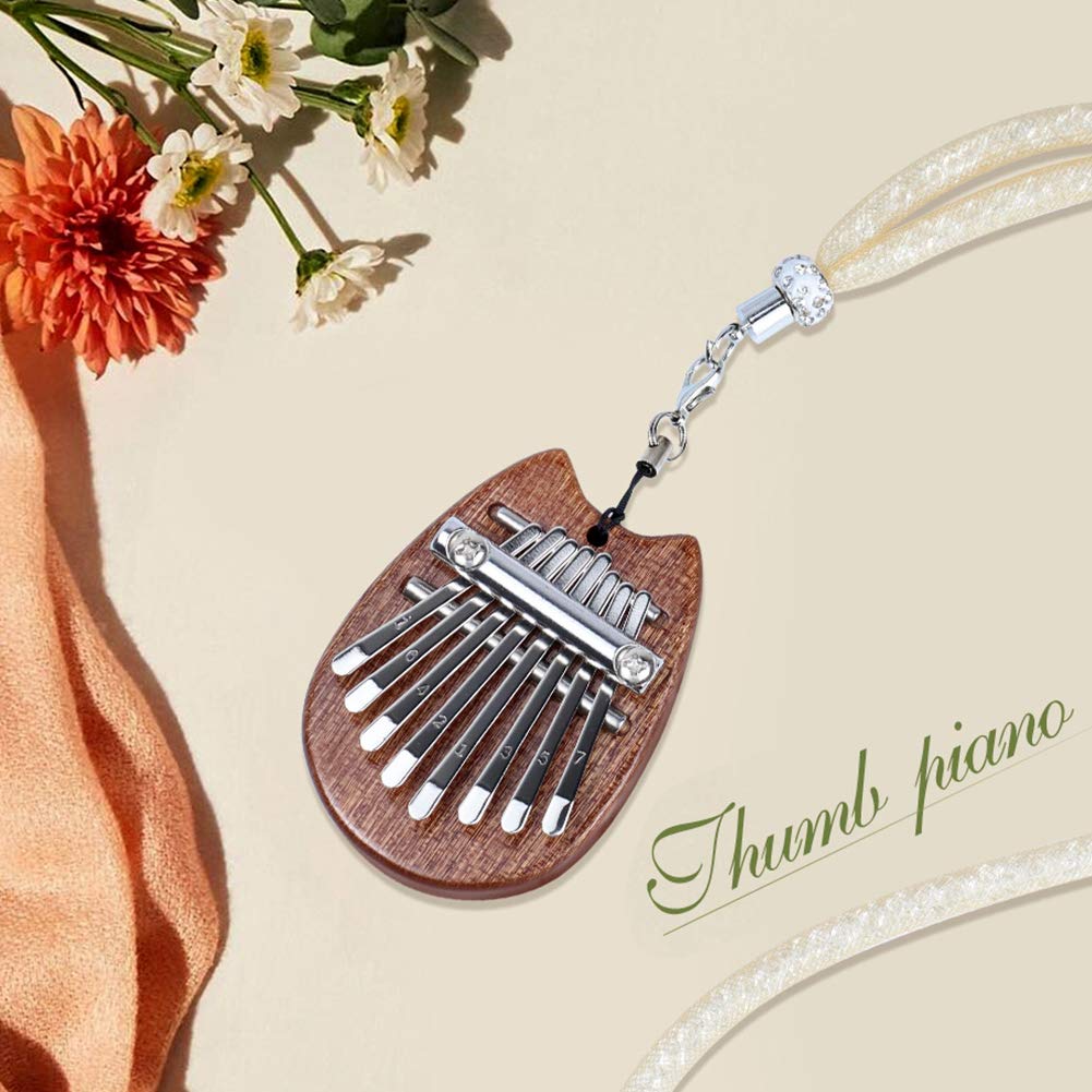 8 Key Musical Instruments, Musical Thumb Piano, Portable Finger Piano, Kalimba Thumb Piano with Lanyard, Valentines Gift for Kids Adults Beginners