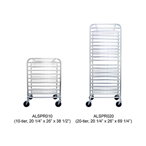 Excellante ALSPR020 20-Tier Pan Rack with 4 Casters (2 Locking, 2 Regular) 20 1/4" x 26" x 69 1/4", Kockdown, NSF, Comes in Set