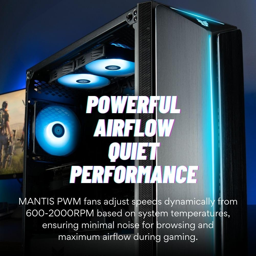 Empowered PC Mantis V2 Gaming Desktop (NVIDIA GeForce RTX 3070 (>4060 TI), Intel 24-Core i9-14900KF Processor, 32GB DDR5 RAM, 512GB NVMe SSD + 2TB HDD, WiFi 6, Windows 11 Home) Gamer Computer