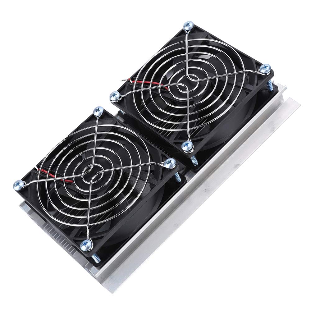 Thermoelectric Semiconductor Radiator Cooler Refrigeration Cooling Fan Heat Sink System Kit,2 Cooling Fans, 2 Large Fans and 2 Cold Junction modules