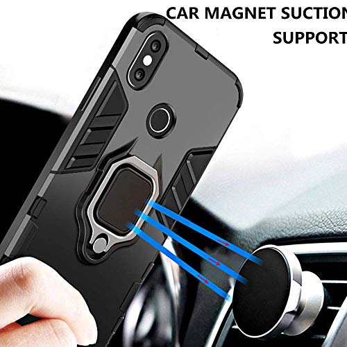 Compatible with Honor X9 Case Kickstand with Tempered Glass Screen Protector [2 Pieces], Hybrid Heavy Duty Armor Dual Layer Anti-Scratch Phone Case Cover, Blue