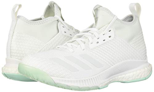 adidas Women's Crazyflight X 2 Mid Volleyball Shoe, White/Blue Tint/Clear Mint, 14 M US
