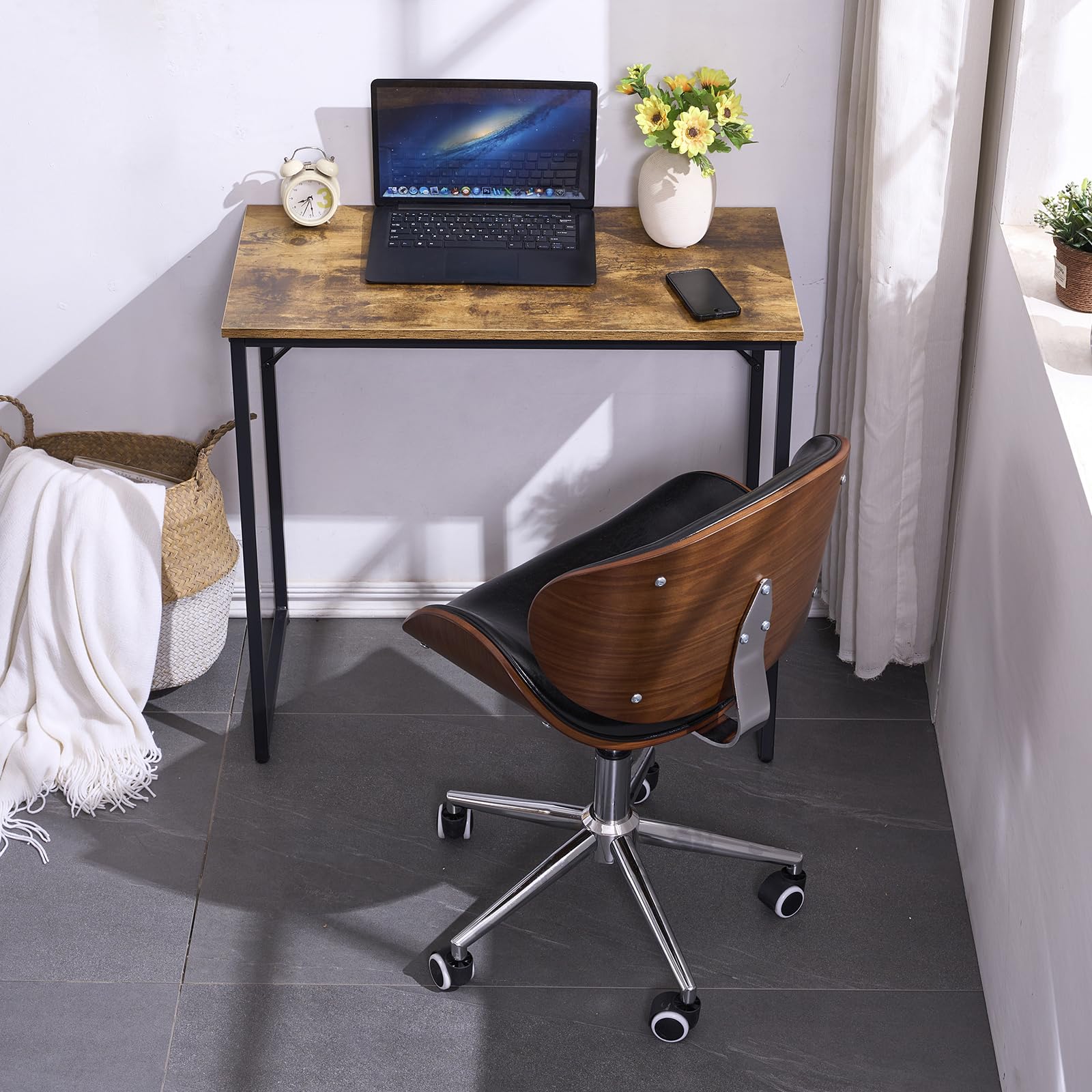 HUAXIN LUCKY 32 Inch Computer Desk,Small Home Office Study Desk for Bedroom Laptop Table Workstation Dining Gaming Table for Home Office,Vintage…