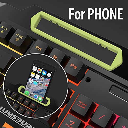 Lumsburry RGB LED Backlit Gaming Keyboard with Anti-ghosting, Light up Keys Multimedia Control, USB Wired Waterproof Metal Keyboard for PC Games Office (Cool Black)