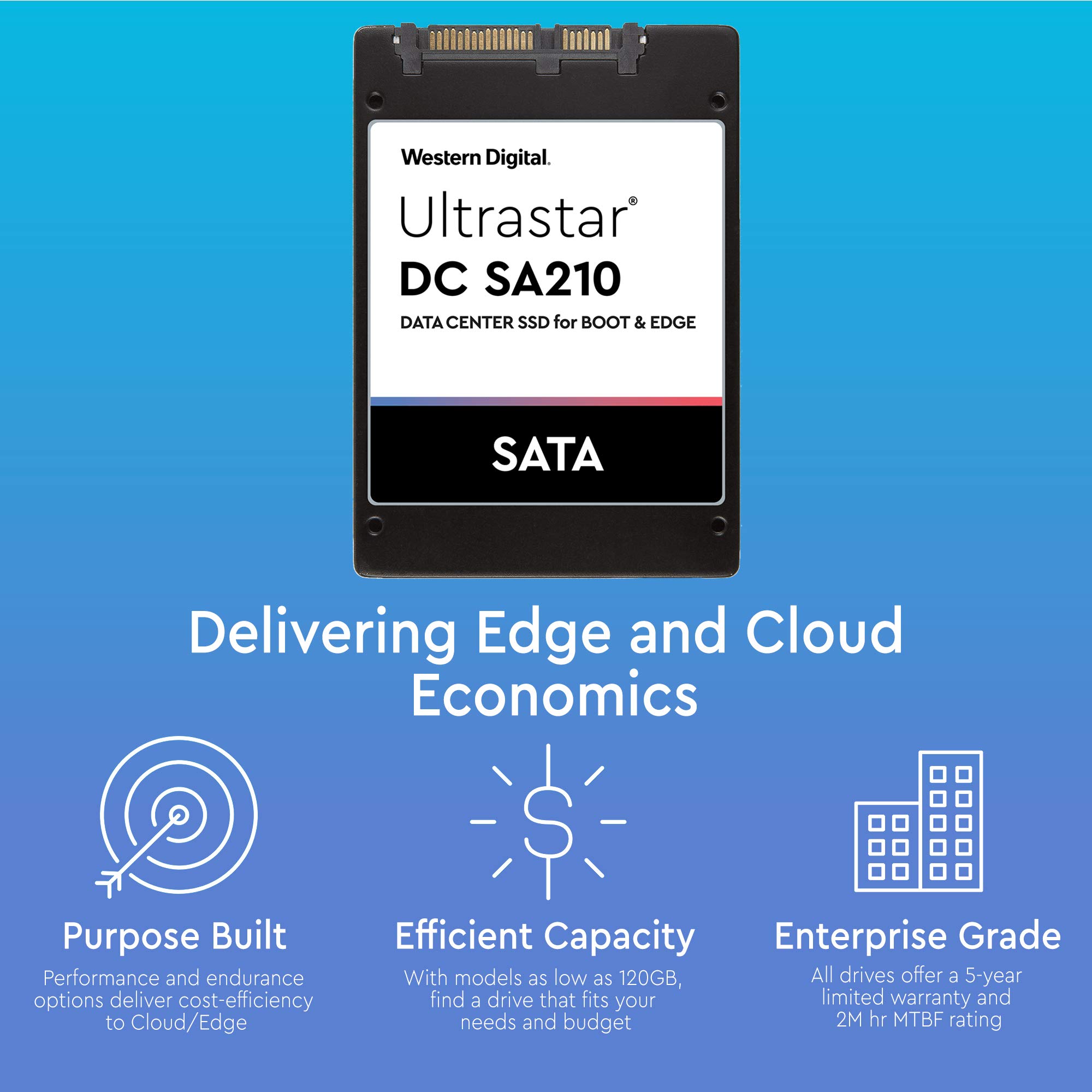 HGST Ultrastar SA210 960GB SATA 6Gb/s 2.5-Inch x 7mm Enterprise Solid State Drive - HBS3A1996A7E6B1