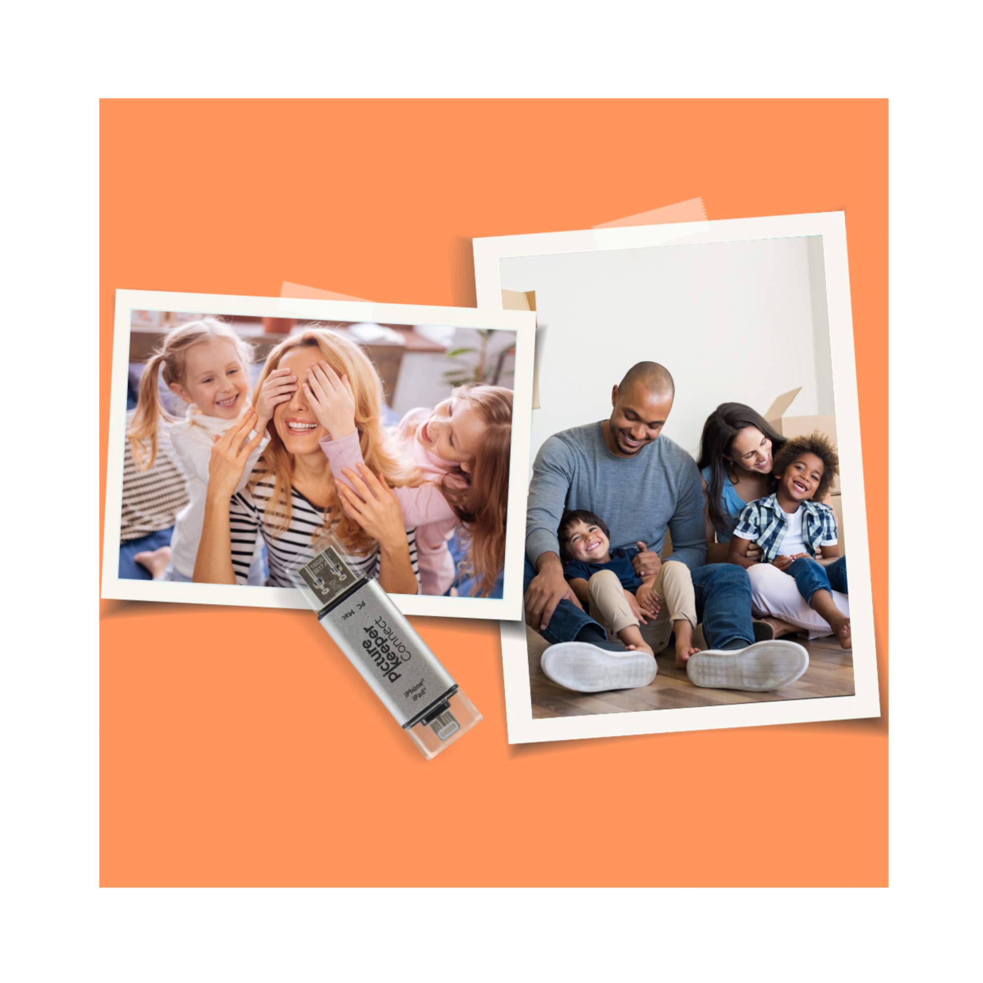 Picture Keeper Connect Photo & Video USB Flash Drive for Apple, Android, & PC Devices, 32GB Thumb Drive, Turquoise