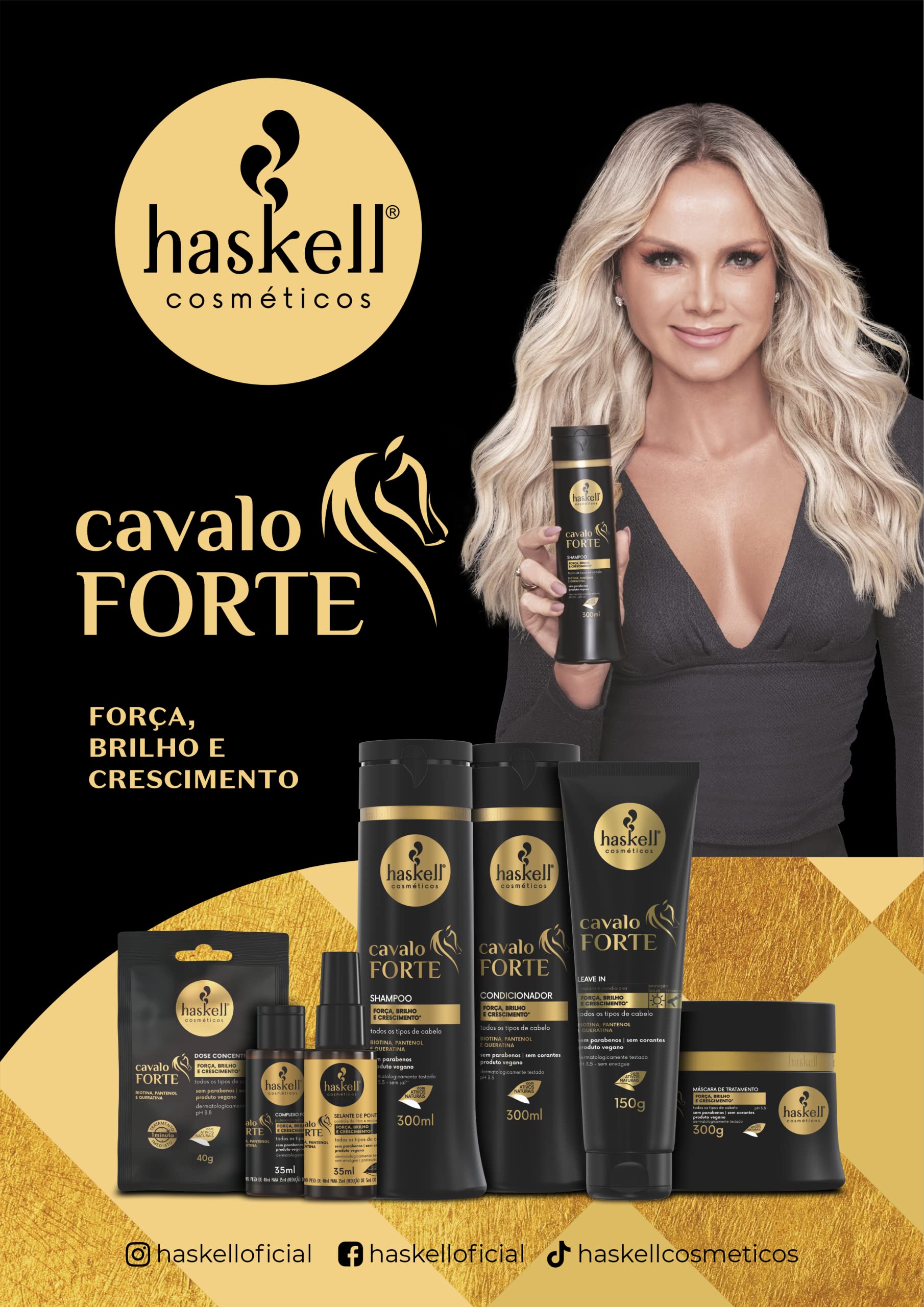 Haskell - Linha Cavalo Forte - Shampoo Forca e Brilho 300 Ml - (Strong Horse Collection - Strength and Shine Shampoo 10.14 Fl Oz)