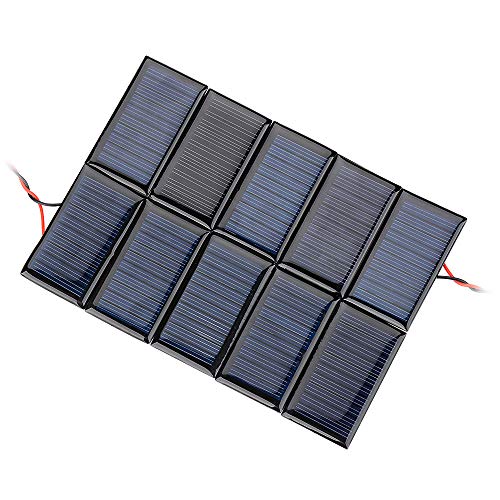 AOSHIKE 10Pcs 5V 30mA Mini Solar Panels for Solar Power Mini Solar Cells DIY Electric Toy Materials Photovoltaic Cells Solar DIY System Kits 2.08"x1.18"(5V 30mA 53mmx30mm)