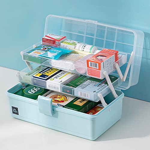 beLaxed Craft Organizers and Storage Box, 3-Layers Multifunctional Plastic Sewing Organizing Box with Handle, for Medicine, Art Supply, Makeup, Nail, Hair Accessories, Perfect Organizer Bins