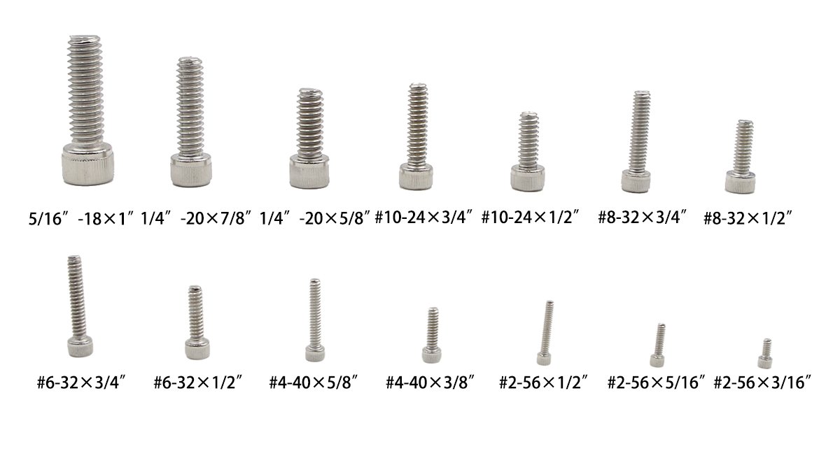 HVAZI #2-56 to 5/16"-18 UNC Stainless Steel Hex Socket Head Cap Screws/Bolts Assortment Kit