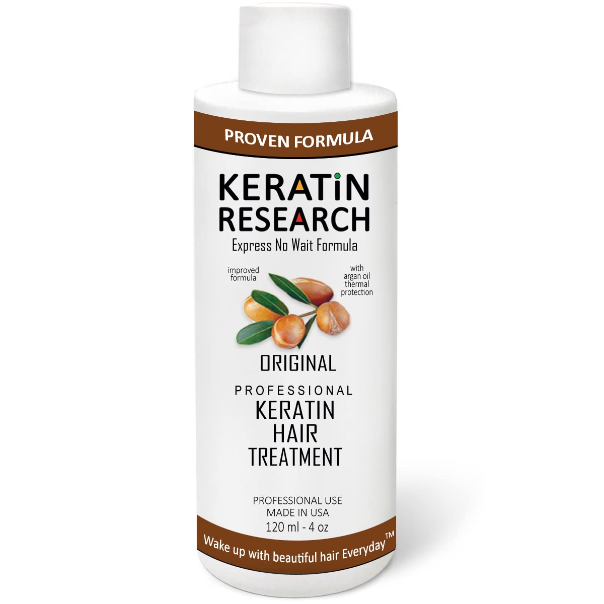 KERATIN RESEARCH Keratina Brasilera Tratamiento Capilar por 300ml con Champú Clarificante, Resultados Profesionales, Alisa y Suaviza el Cabello (Keratina por 120ml)