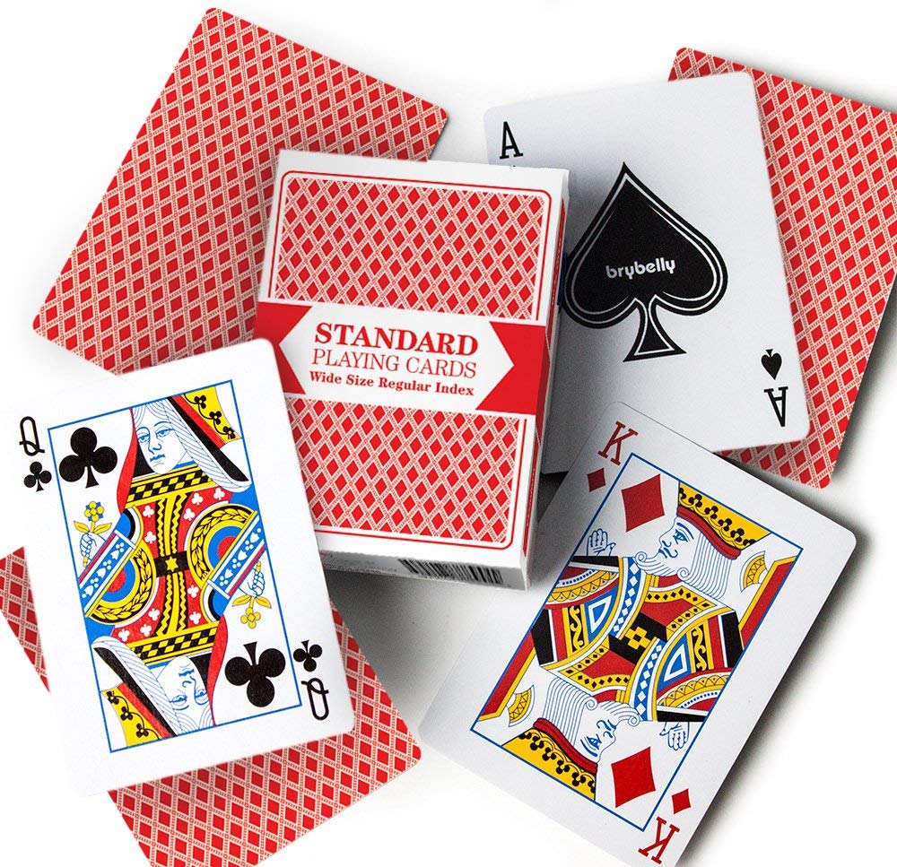 Blackjack Basics Set - Includes Blackjack Dealer Shoe + Discard Tray & 12 Decks of Plastic-Coated Playing Cards (6 Red, 6 Blue) - Casino-style Card Game Pack for Gambling Games & Family Game Night