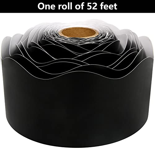 Black Bulletin Board Border Scalloped Border Trim for Classroom 52ft One Roll