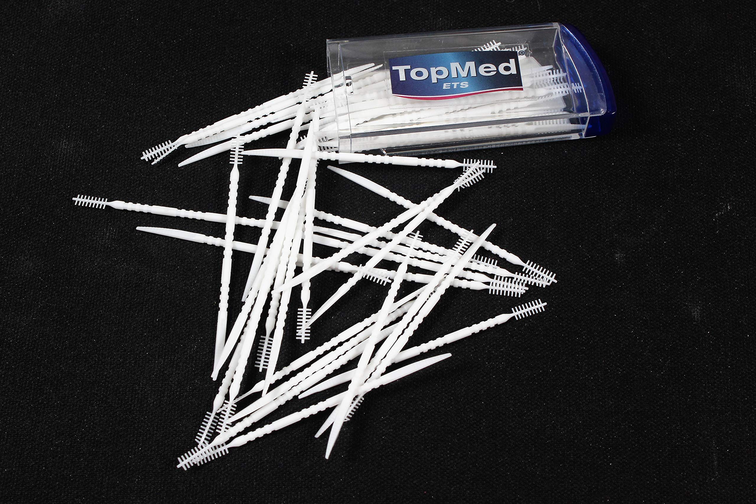 TOPMED ETS Oral Care Dental Brush Teeth Pick Plastic Teeth Floss Toothpick with a Mirror 200 Count (4 Box X 50 Units) Color May Vary