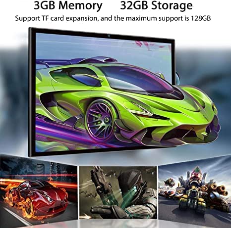 AOYODKG Tablet 10 Inch, Android Tablets, 8000mAh Battery, 3GB RAM 32GB ROM 128GB Expand, 1280 * 800 HD IPS, WiFi, Bluetooth, Dual Camera, GPS,Tablet PC (Black)