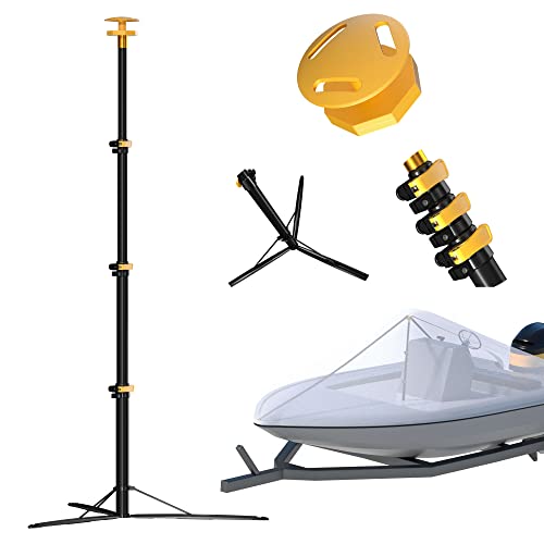 Boat Cover Support Poles Stand System Stable Base Height Adjustable Aluminum Boat Pontoon Cover Poles Post Marine Grade Aluminum Bimini Boat Tarps Winterization Cover Stand