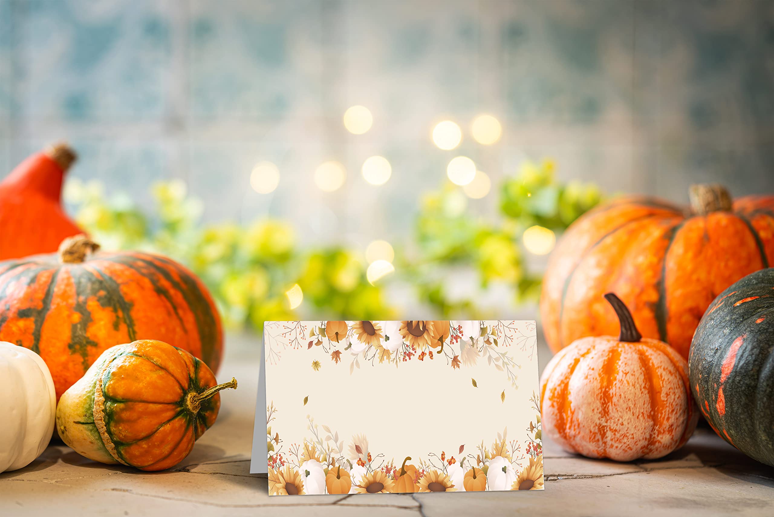 Halloween Table Place Cards, Name cards ,Place Cards for Table Setting,Food Tent Labels,Tented Blank Table Cards, Banquet Tables, Buffet Food Label, Parties,Scored for Easy Folding, 25 Pack(B04)