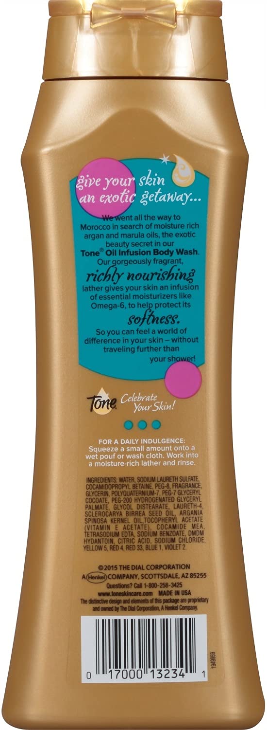 Tone Body Wash, Oil Infusion, 18 Ounce (Pack of 6)