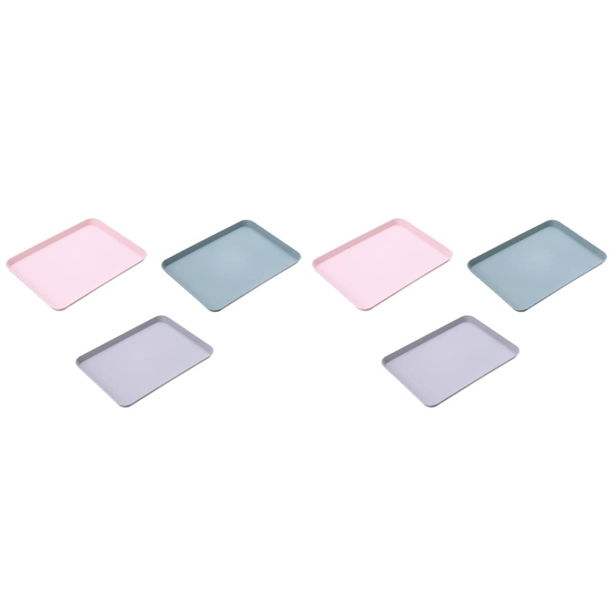 6 Pcs Square Plastic Fruit Plate Serving Platters Plastic Fruits Plate Rectangular Party Platters Plastic Plate Serving Party Platter Service Plate Rectangular Serving Tray
