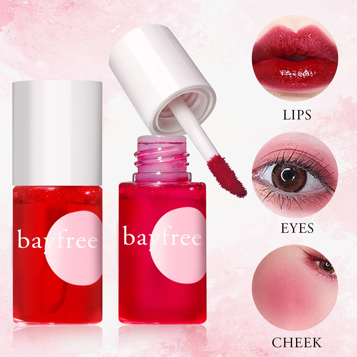 4 Colors Lip Tint Stain Set,Korean Lip Gloss Lip Tint Stain Mini Liquid Lipstick Multi-use Lip and Cheek Tint Long Lasting Non-Stick Cup Waterproof, High Pigment Vivid Color Lip Tint Makeup