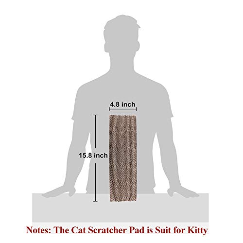 PrimePets Cat Scratcher Cardboard, 2 Pack Recycle Corrugated Cat Scratching Pad, Reversible Kitty Scratch Board Sofa Bed Lounge for Furniture Protector, Catnip Included