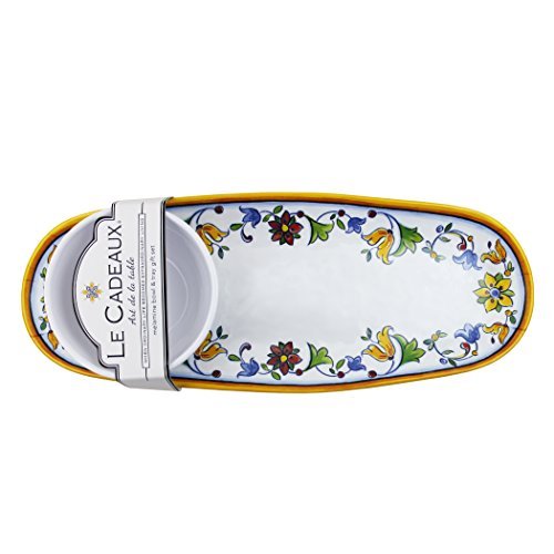 Le Cadeaux Melamine Capri - Tray and Bowl Serving Set
