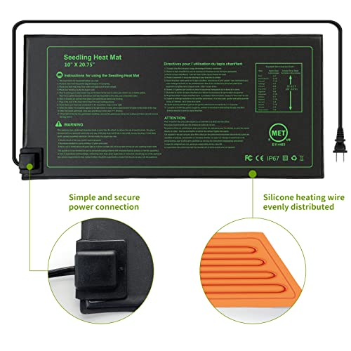 NAMOTEK 2 Pack Seedling Heat Mat, Durable Waterproof Seed Germination Heating Mat, Warm Hydroponic Plant Heating Pad