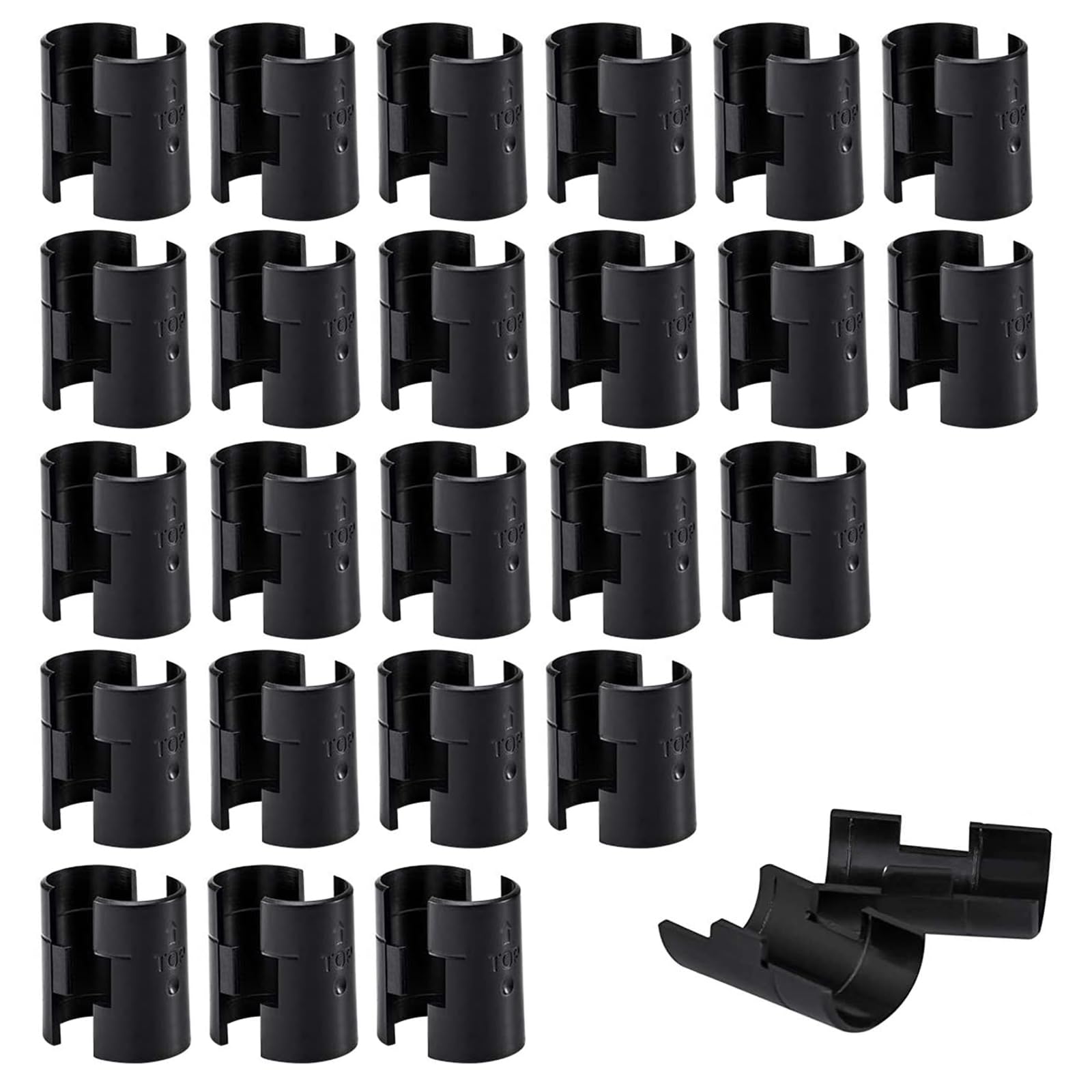 50 Pack of Black Wire Shelf Clips, Plastic Clip Lock Replacements for Shelves With 1 Inch Posts