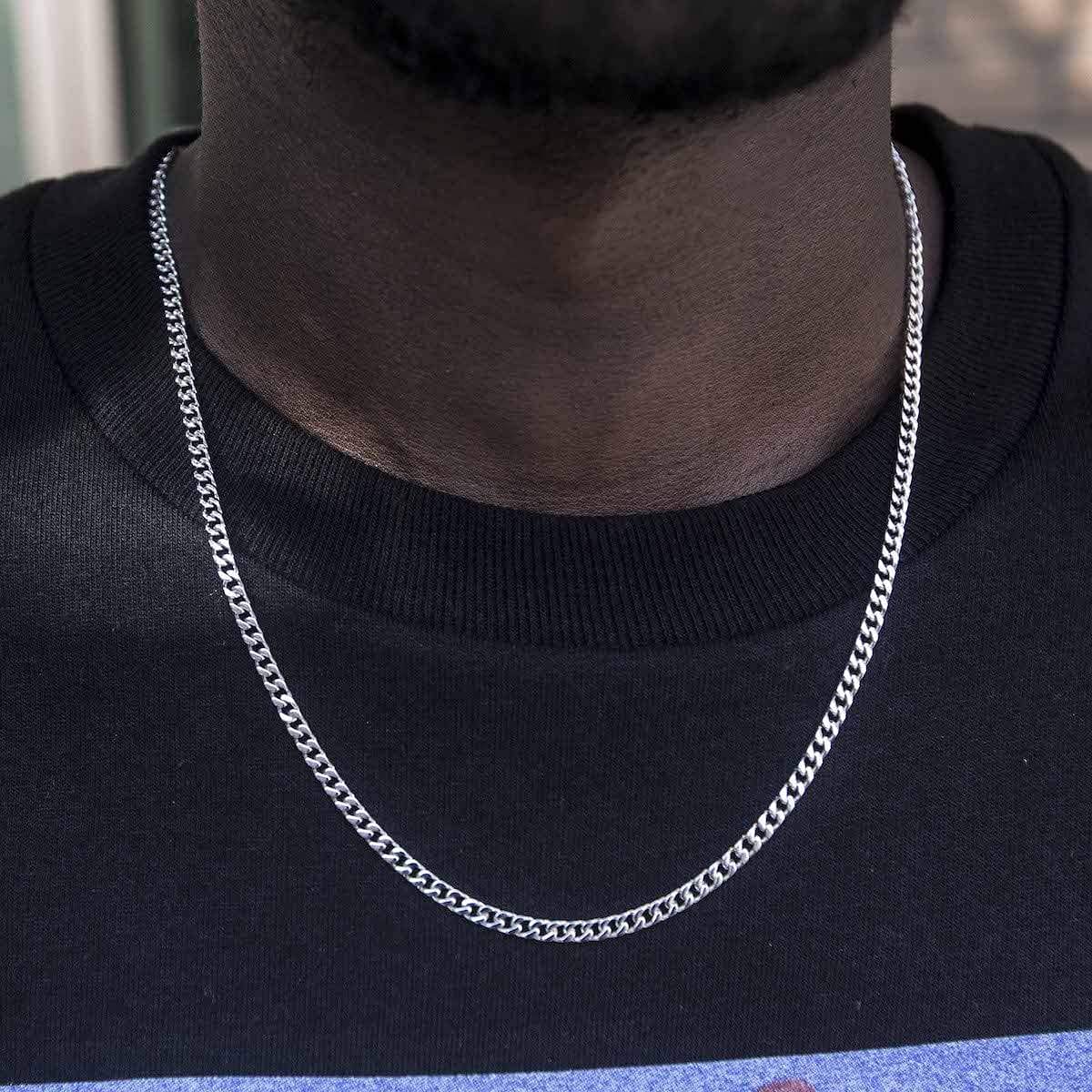 3MM Franco Chain Necklace 16" 18" 20" 24" - White Gold (18)
