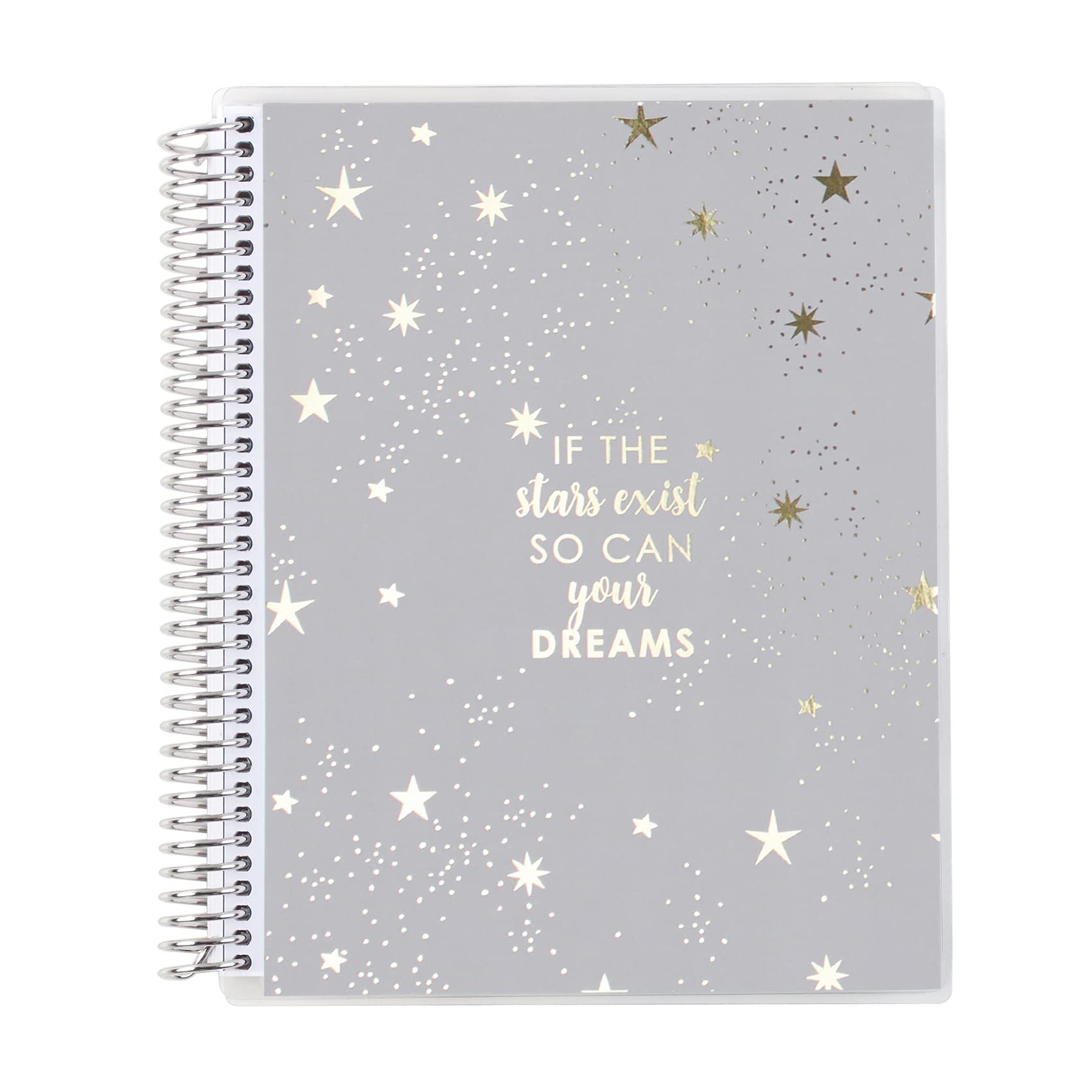 7" x 9" Spiral - Bound College Ruled Notebook – Starry Sky. 160 Lined Page Note Taking & Writing Notebook. 80 Lb. Thick Mohawk Paper. Stickers Included by Erin Condren.