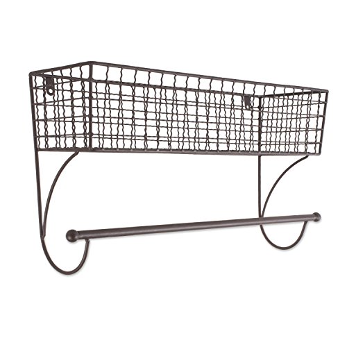 DII Rustic Farmhouse Bathroom Décor, Metal Storage, Large Towel Bar, Rustic