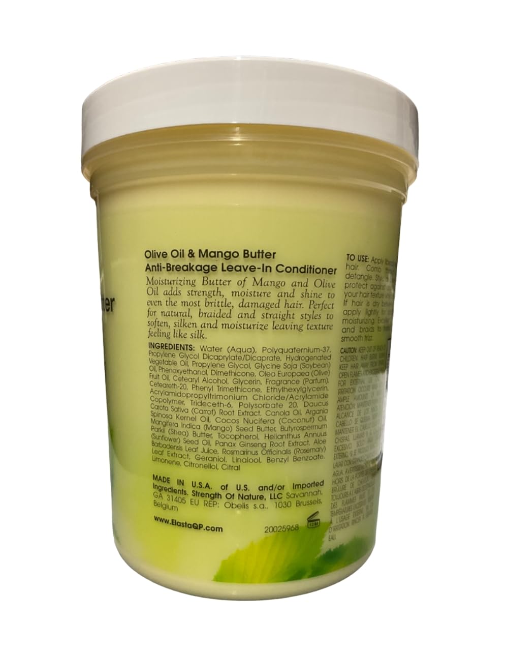 ELASTA QP Olive Oil & Mango Butter Leave-In Conditioner, 32oz