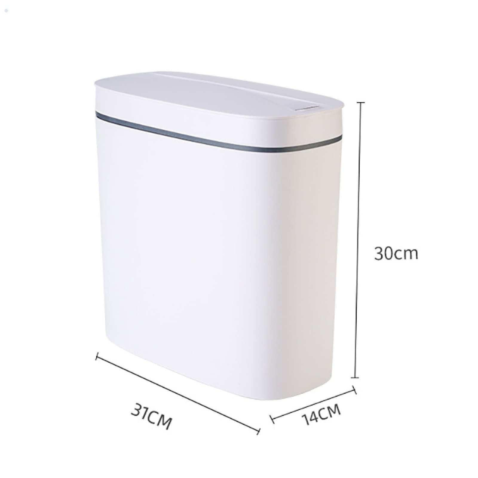 ALEEIK Motion Sensor Trash Can with Lid,3.7 Gallon Automatic Touchless Trash Can Slim Smart Plastic Narrow Trash Bin Wastebasket Rechargeable Waterproof Garbage Can, Gray