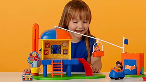 Blippi Ultimate Party Adventure, Deluxe Playset - Includes Exclusive Party Figure, Girl Figure, Playground Playset, 4 Accessories, Sounds, Working Balloon Basket Elevator - Amazon Exclusive