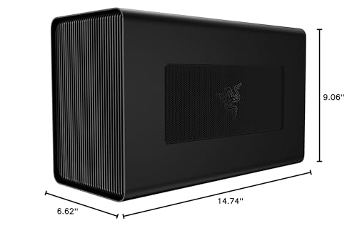 Razer Core X Aluminum External GPU Enclosure (eGPU): Compatible with Windows & MacOS Thunderbolt 3 Laptops, NVIDIA/AMD PCIe Support, 650W PSU, Classic Black