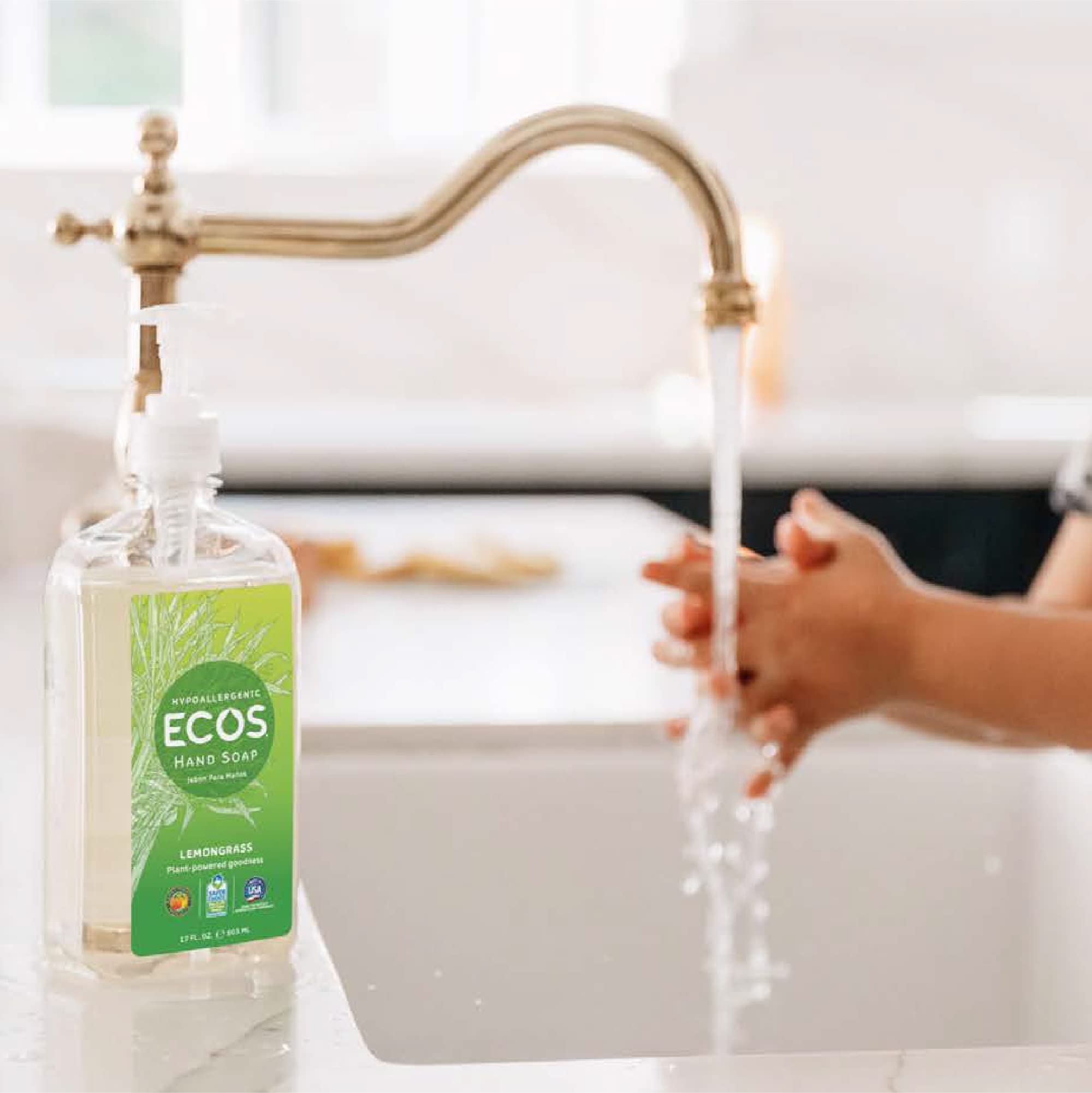 ECOS Hypoallergenic Hand Soap, Lemongrass 32 Fl Oz