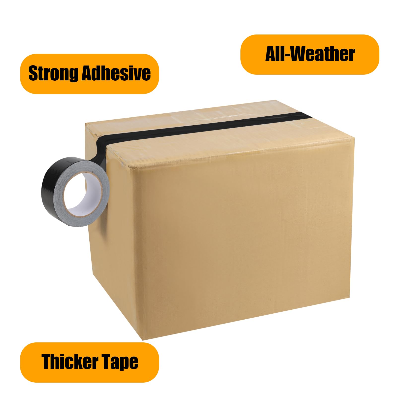 DSUWAZU 5Pack Duct Tape Heavy Duty, 2 inches x 30 Yards Strong, Flexible, No Residue, All-Weather and Tear by Hand-Bulk Value for Repairs,Industrial, Professional Use(Black)