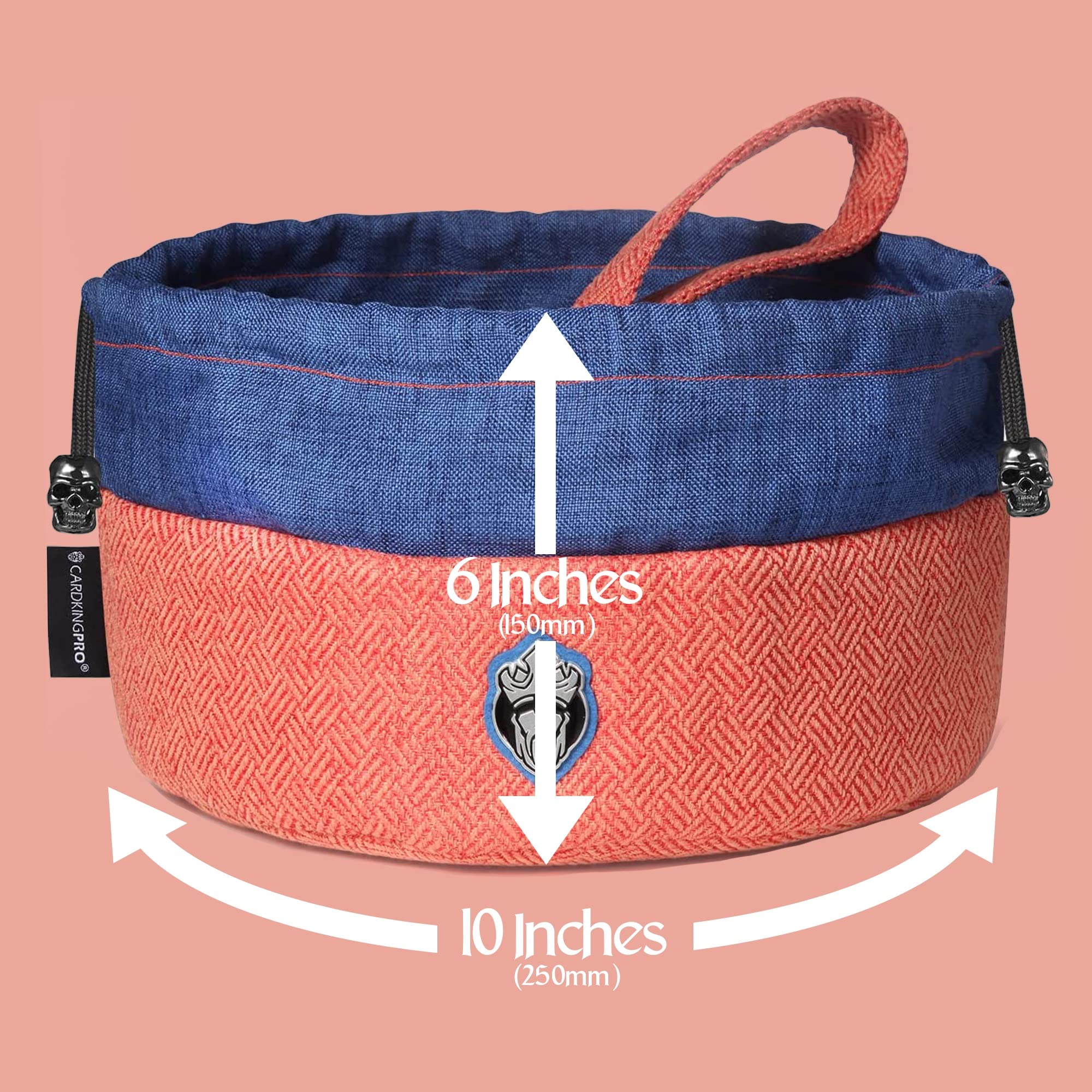 CardKingPro Monstrous - Dice Bag with 8 Pockets - Orange/Blue - Huge Capacity 500+ Dice - Great for Dice Hoarders