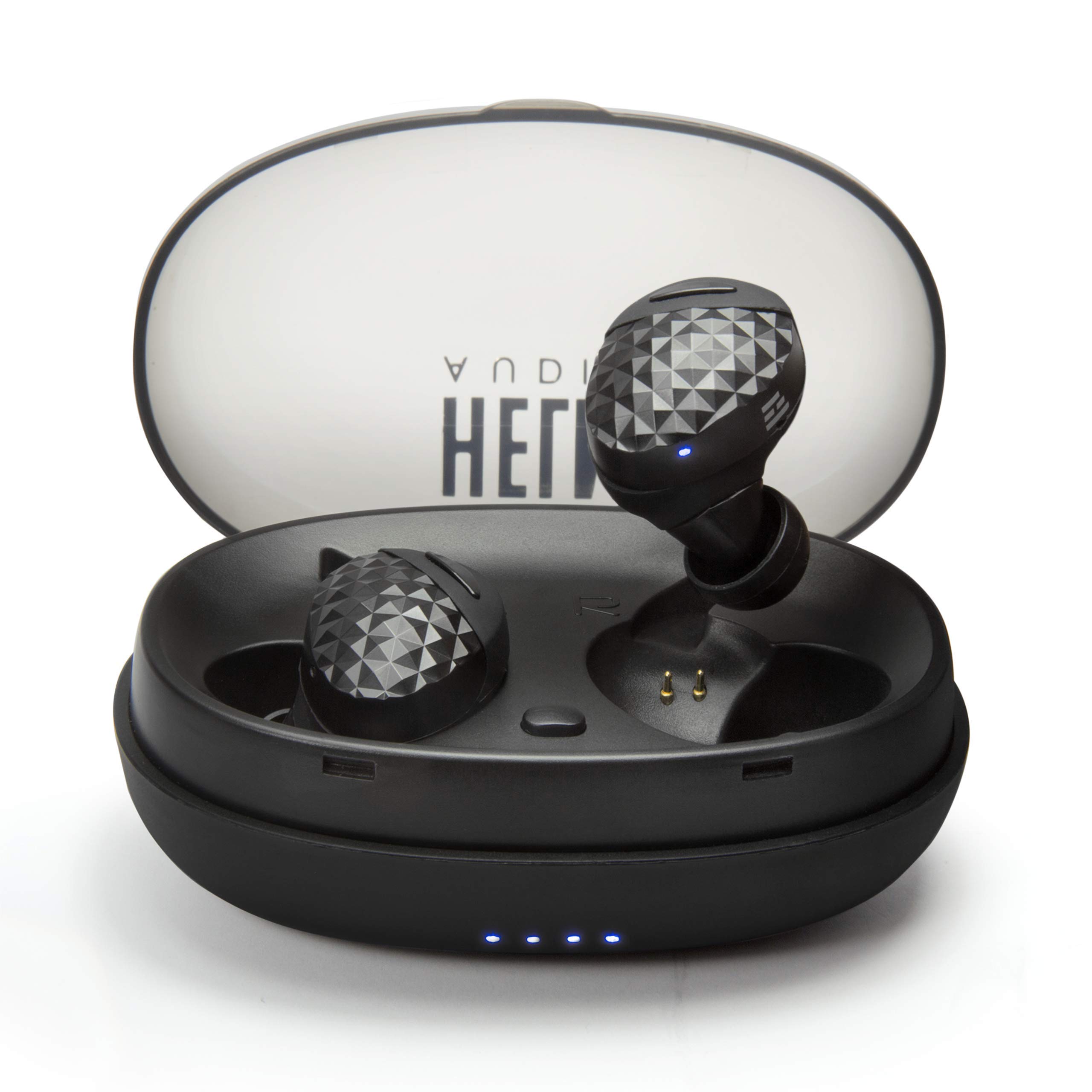 HELM True Wireless Headphones, Earbuds/Earphones, Recharge up to 5X w/Charging Case, Unparalleled Audiophile Sound & Deep Bass, Comfort Secure Fit, Sweatproof Sport