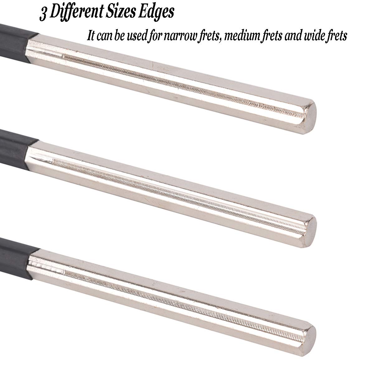 Buytra Guitar Fret Crowning File Tool Dressing File with Narrow/Medium/Wide 3 Edges Guitar Repairing & Luthier Tools