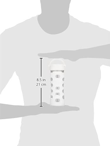 Lifefactory Classic 350 Optic White 129215 Glass Bottle, Approx. Width 2.8 x Depth 3.1 x Height 8.7 inches (7 x 8 x 22 cm), Approx. 13.5 oz (3