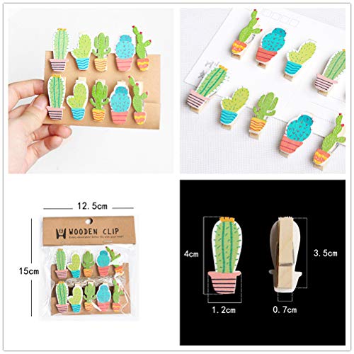 JeVenis 19 Pcs Cactus Ballpoint Pen Cactus Black Ink Writing Pens with Cactus Pencil Pouch Cactus Clip Cactus Notes Sticker for Office Home Supply Gift
