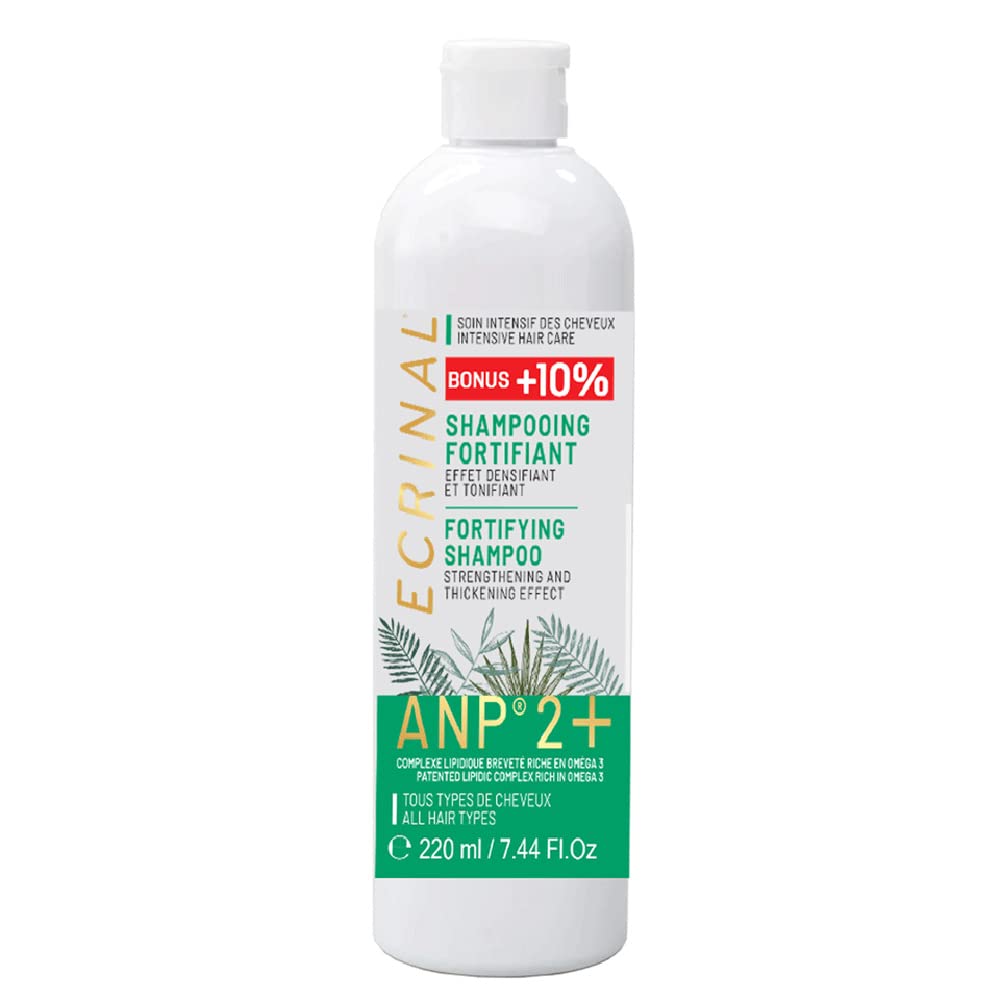 Ecrinal Sulfate-Free Fortifying Shampoo with ANP2+ for Strong, Shiny Hair – Restores Volume, Suppleness, and Resistance to Dull, Weak, and Tired Hair – Ideal for All Hair Types and Hair Loss